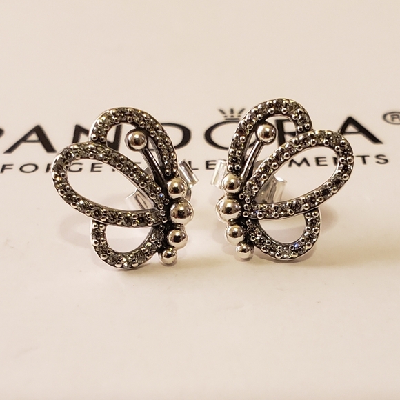 Pandora | Jewelry | Authentic Pandora Butterfly Earrings | Poshmark